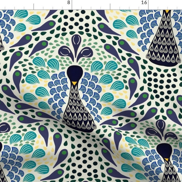 Peacock Fabric - Etsy