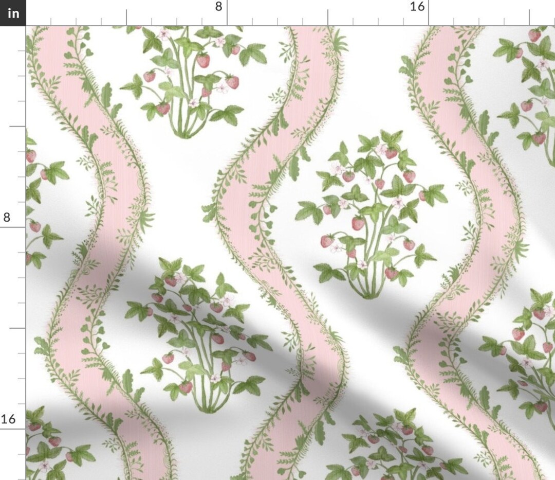 Victorian Garden Fabric Strawberry Center Stripe by Danika_herrick ...