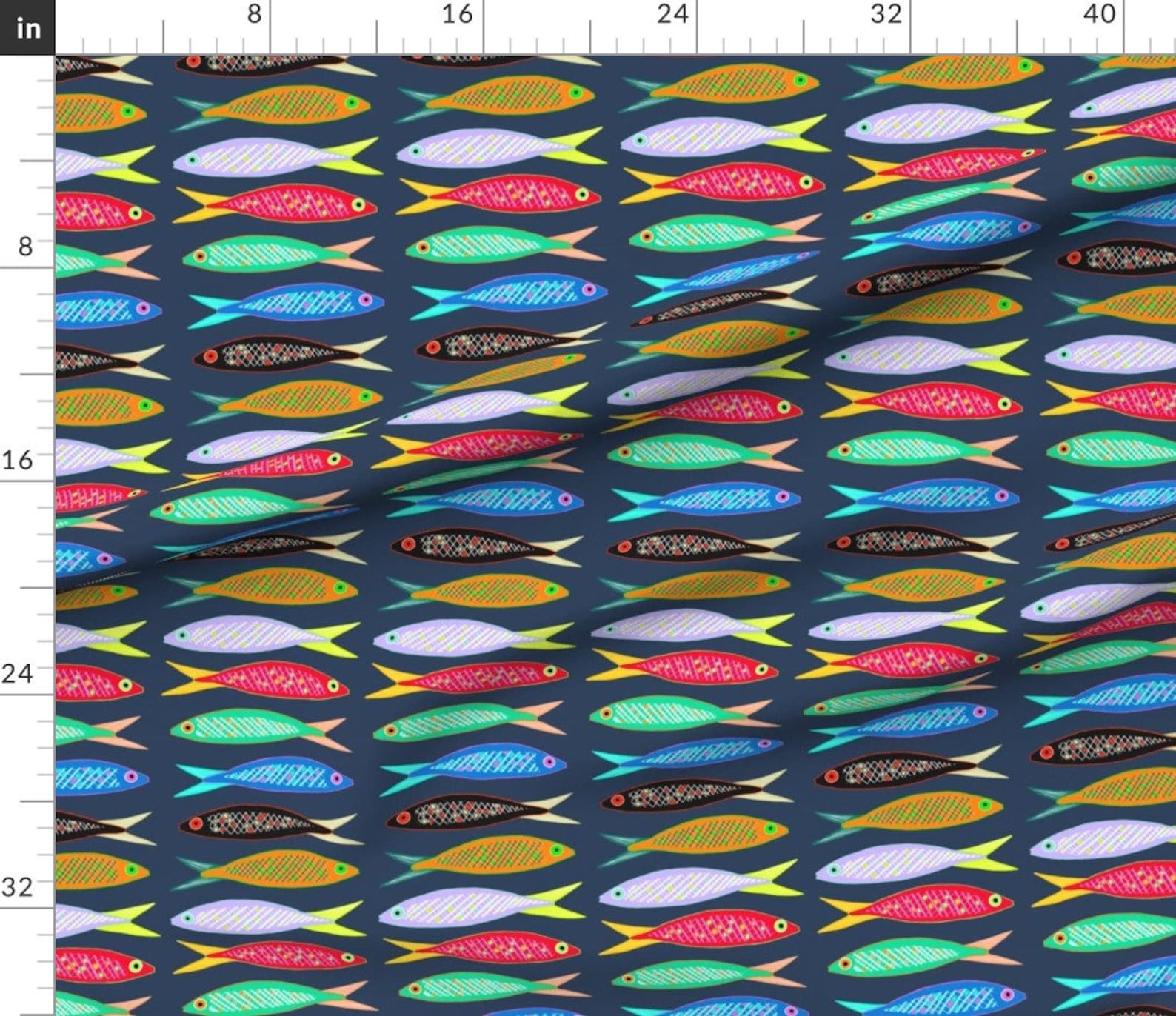 Sardine Fish Fabric Sardines by Emilyrosethomson Sardine | Etsy