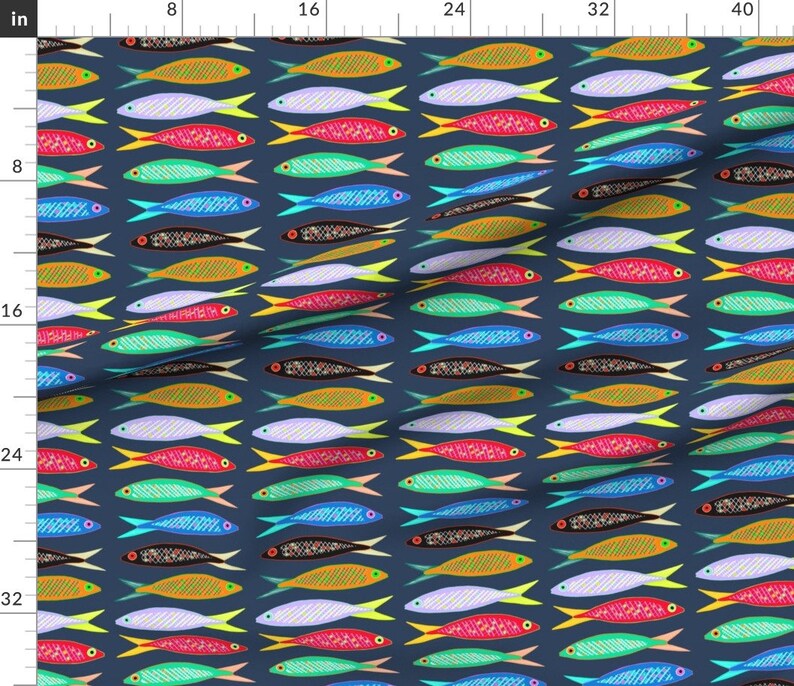 Sardine Fish Fabric Sardines by Emilyrosethomson Sardine - Etsy Canada