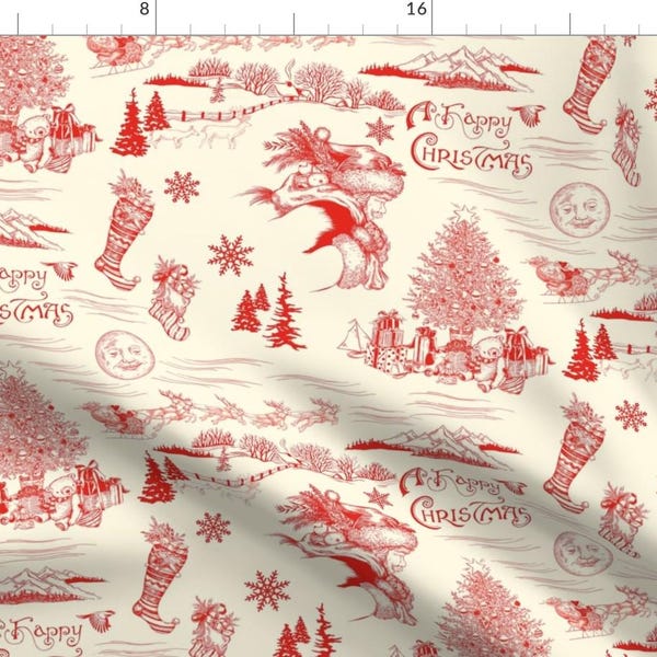 Red Toile Fabric - Etsy