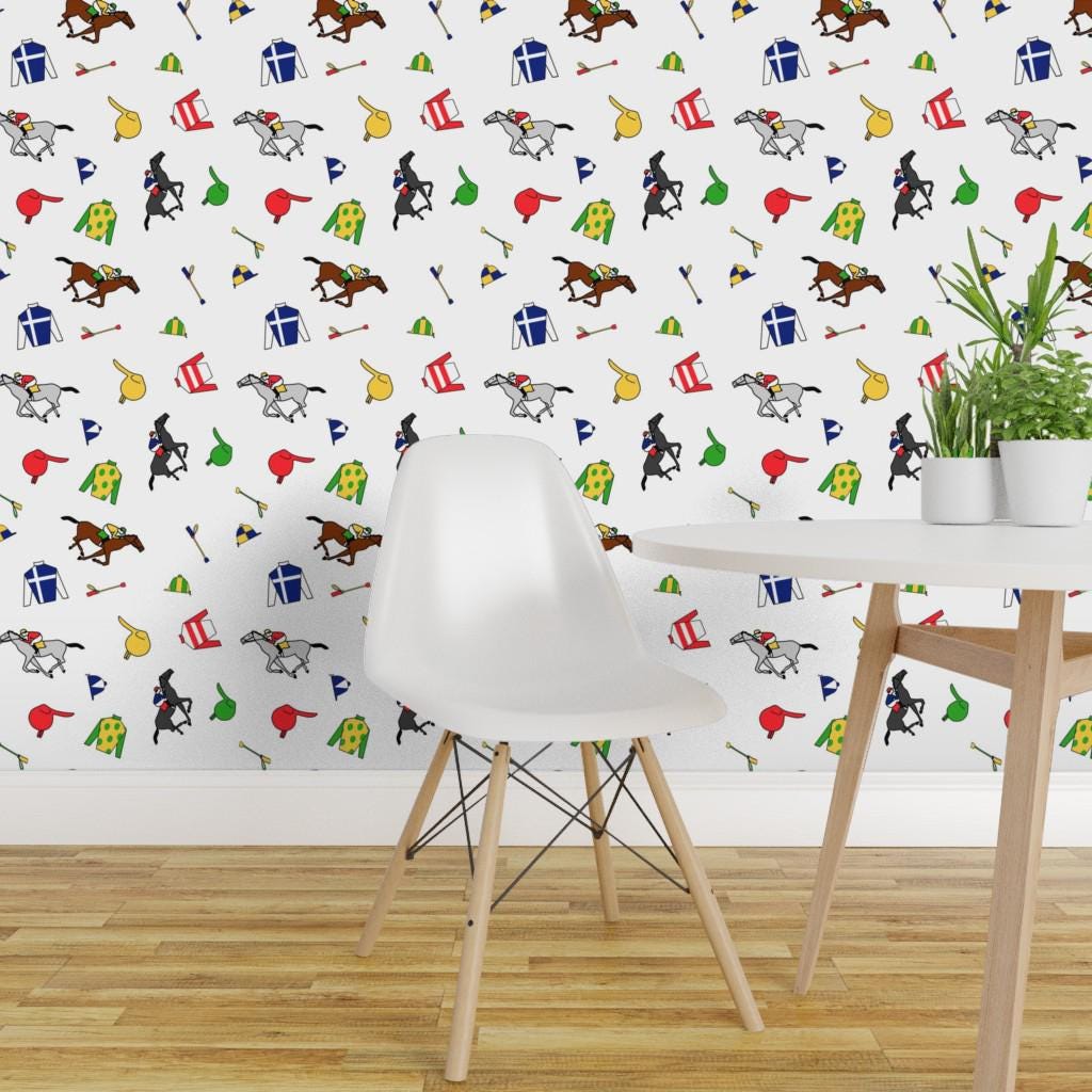 Horse Race Removable Peel and Stick Wallpaper - Equestrian Derby Horses ...