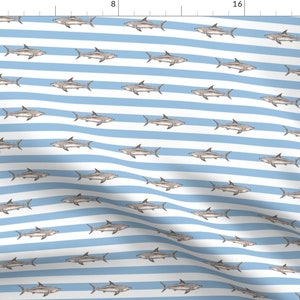 Stripy Shark Fabric Demi Stripes Sharks by Lucybaribeau Sea Creature ...