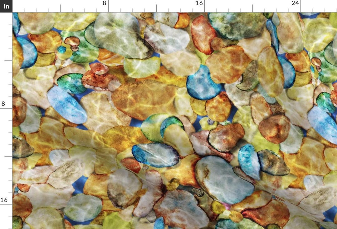River Rocks Fabric - River Rocks by Vo Aka Virginiao - River Rocks ...
