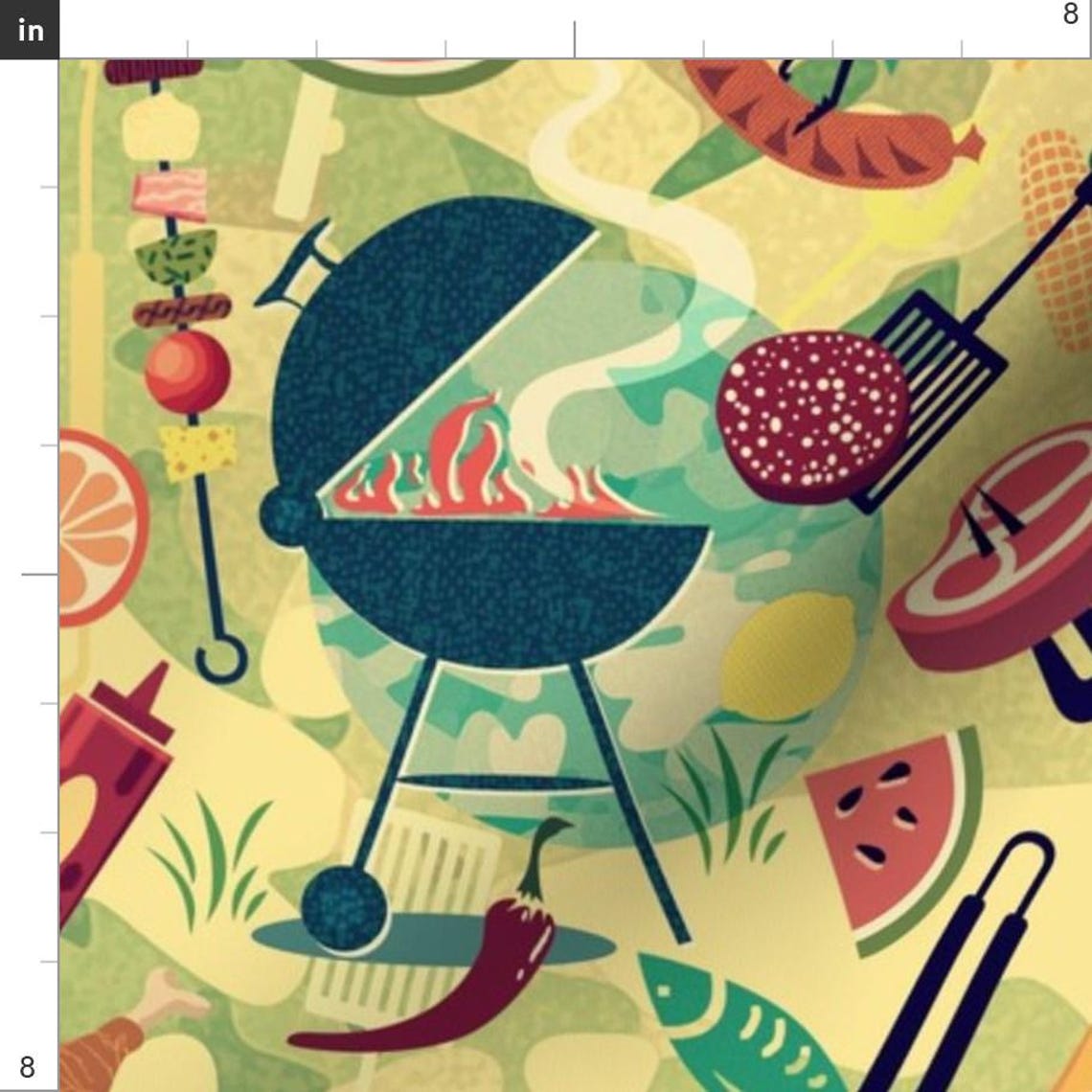 Summer Barbecue Fabric - Summer Bbq 50 by Chicca Besso - Vintage ...