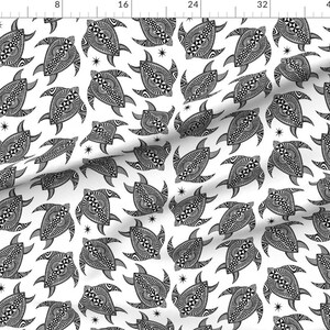 Tapa Fabric Turtle Tapa by Spellstone Tapa Tribal Print Turtle Tattoo ...