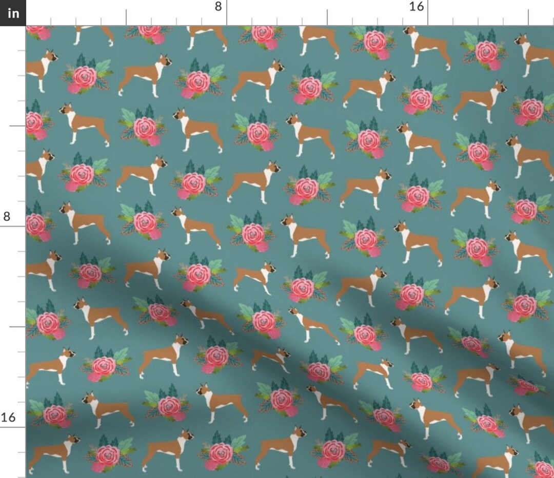 Boxer With Flowers Boxer Dogs Boxer Cute Dog Florals Pet - Etsy