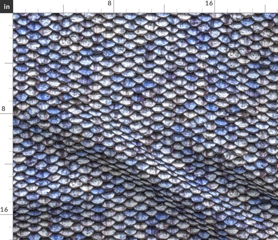 Blue Mermaid Scales Fabric Mermaid Scales Blue by Bonnie Phantasm ...