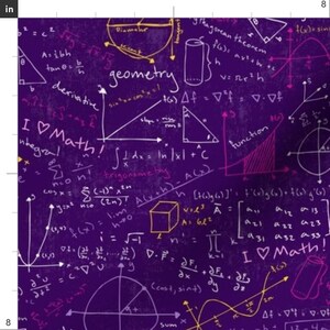 Math Fabric - Math Lessons (purple) by Robyriker - Math Formulas ...