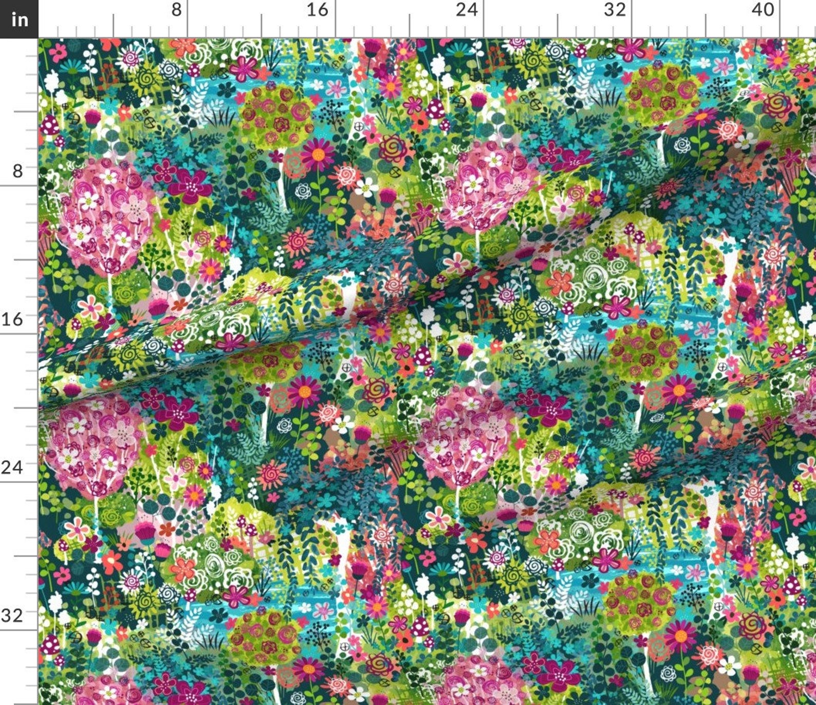 Bold Spring Garden Fabric Monet's Garden by Sarah Treu - Etsy