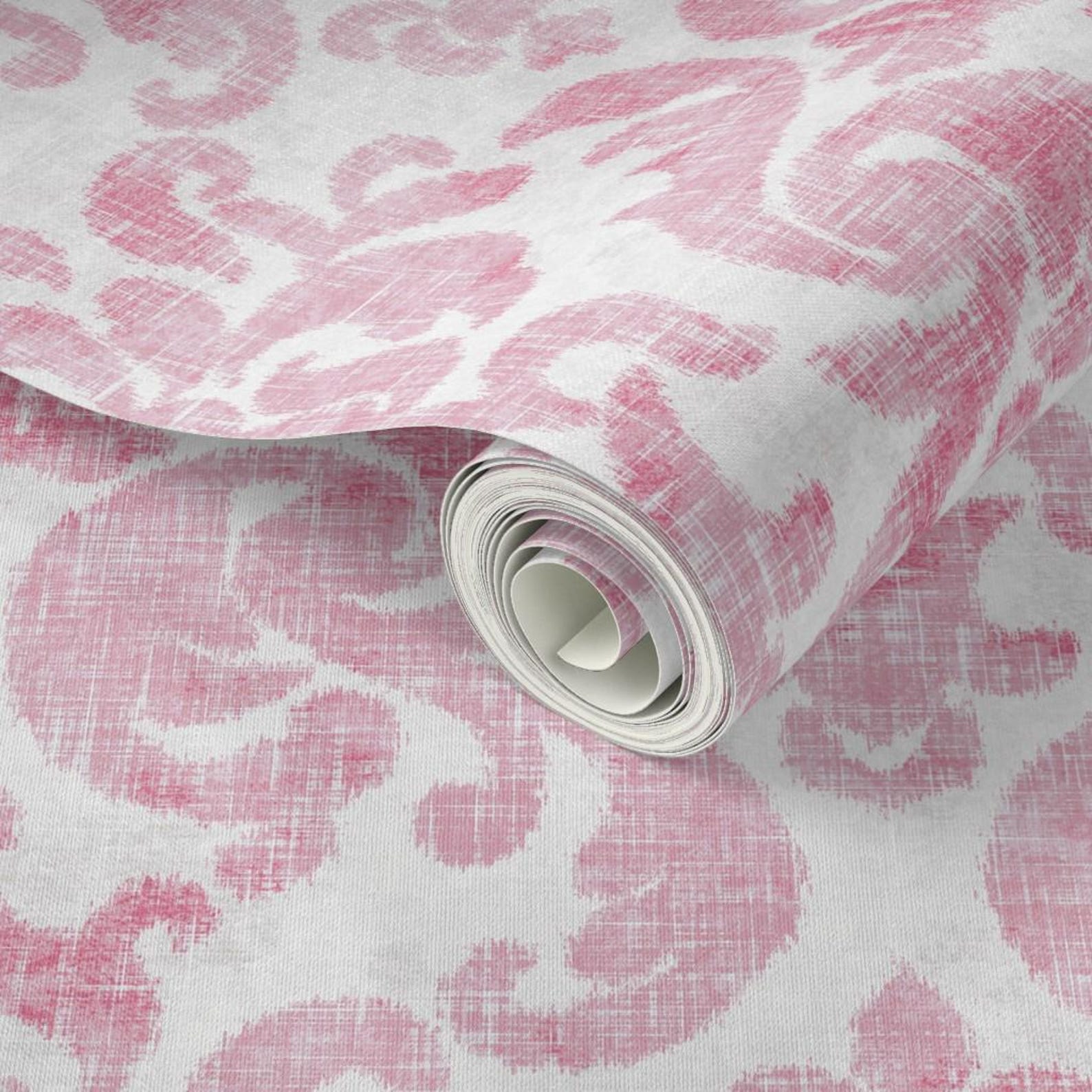 Damask Wallpaper - Damask Raspberry by Willowlanetextiles - Damask ...