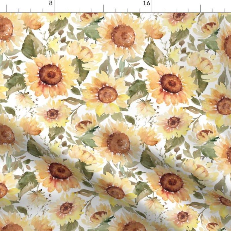 Sunflower Fabric - Etsy