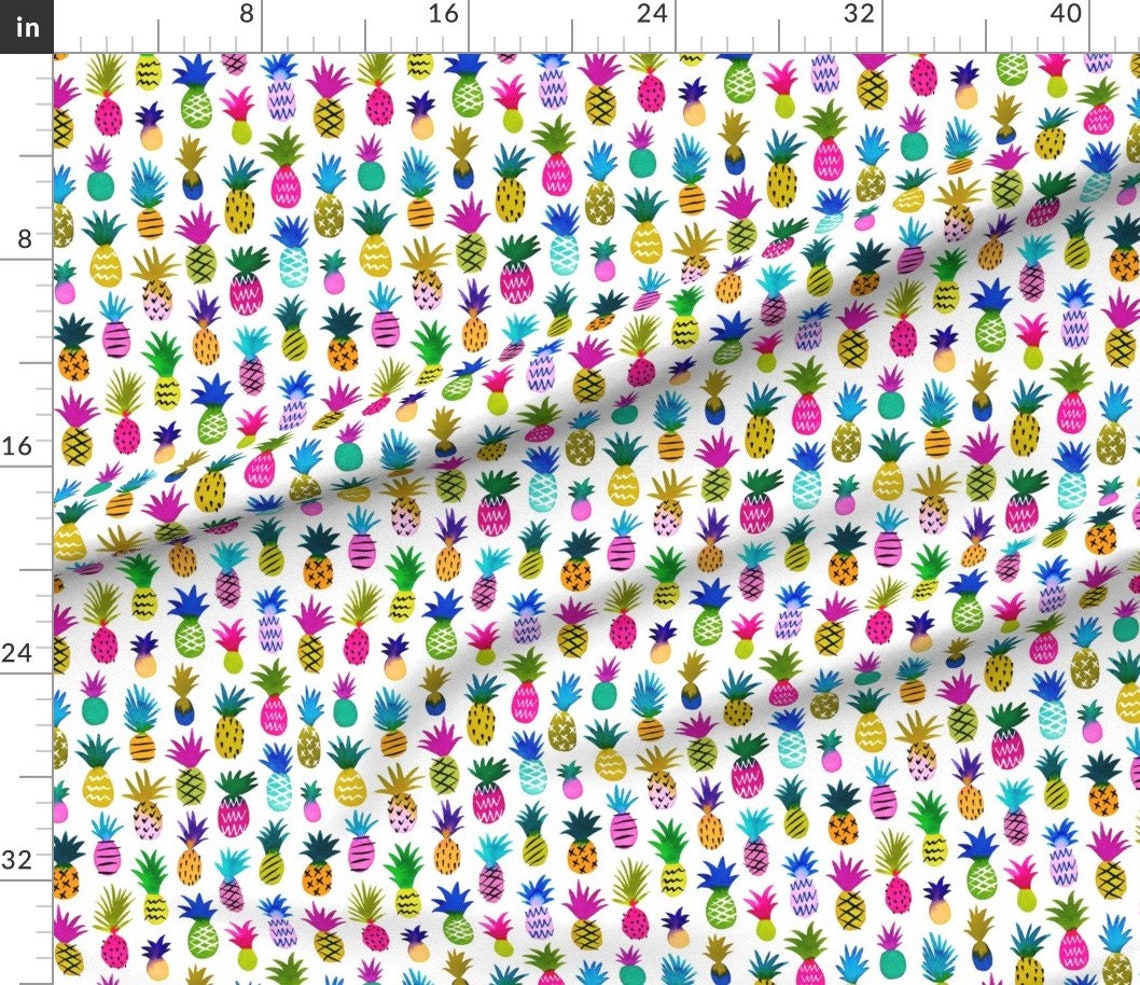 Pineapple Fabric Pineapple Fun by Mirabelleprint - Etsy