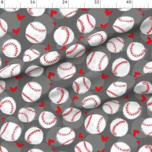 Baseball Fabric - Baseball Lovers Unite! Large Scale by Pinky ...