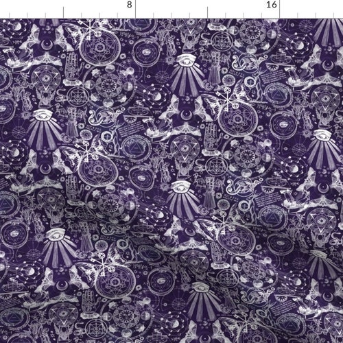 Halloween Fabric Victorian Skulls by Thecalvarium - Etsy