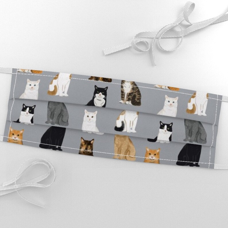 Cat Fabric Cats Breeds Tuxedo Calico Orange Gray by - Etsy