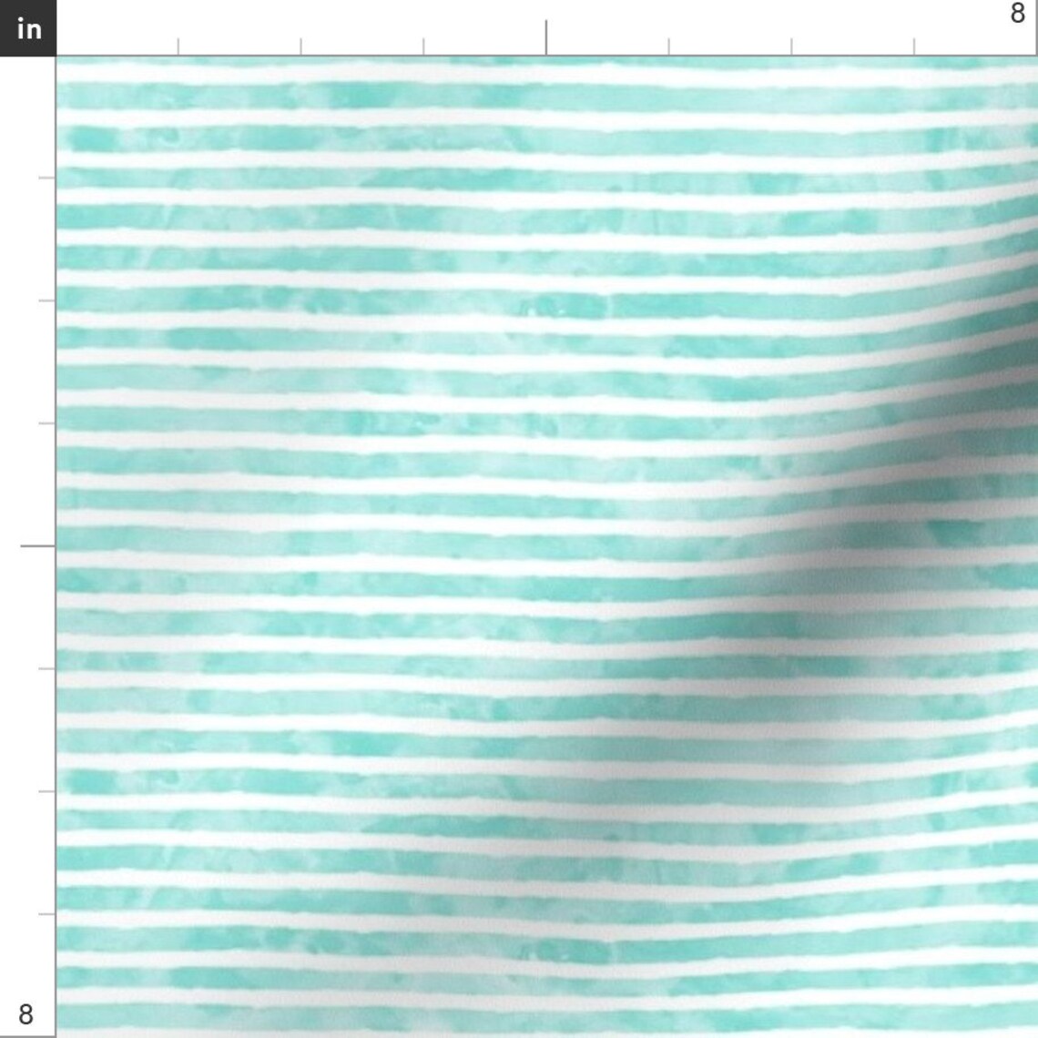 Turquoise Stripes Fabric Small Scale Watercolor Stripe | Etsy