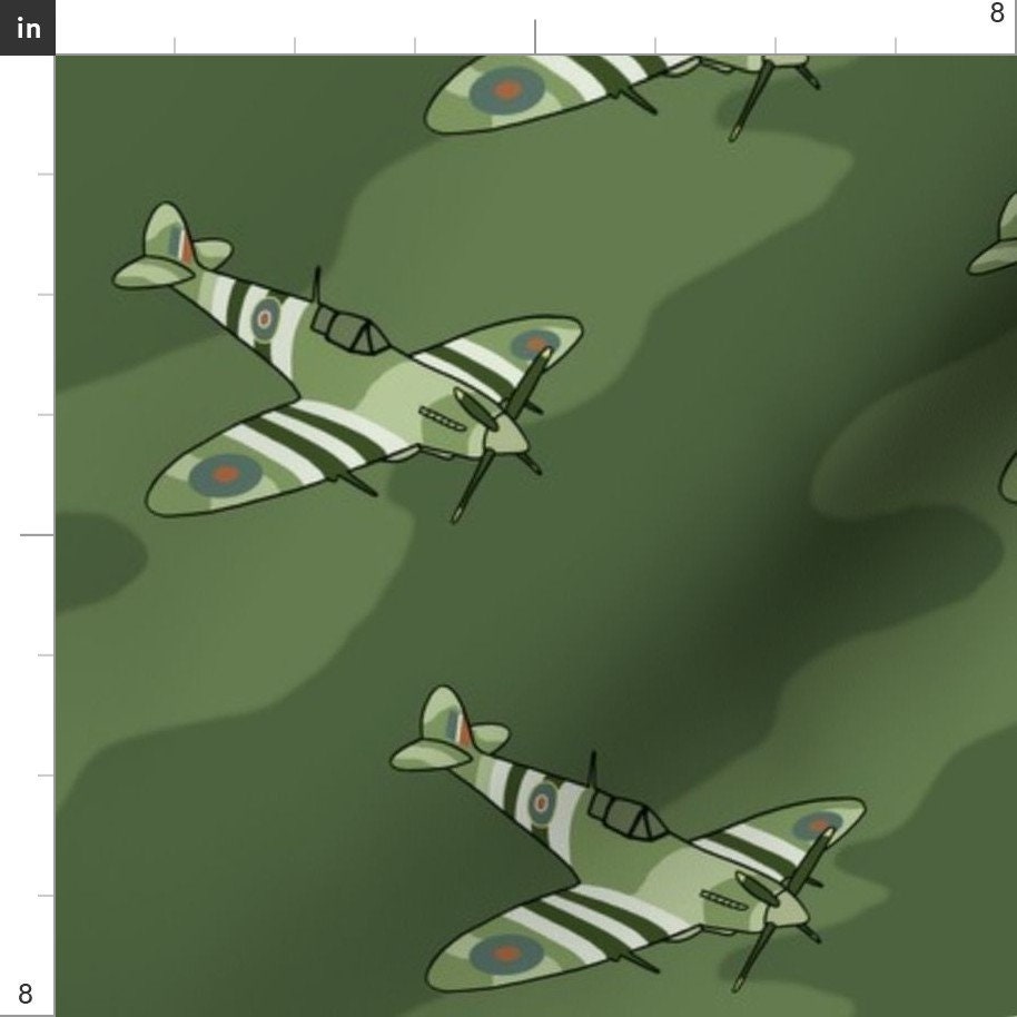 Spitfire Airplanes Fabric Spitfires By Felis Astrum | Etsy