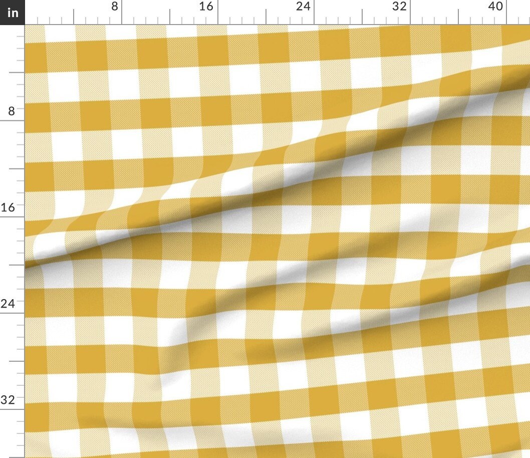 Yellow Gingham Fabric Mustard Gingham Check Tartan Check | Etsy
