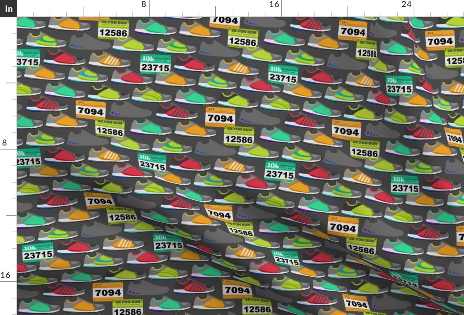 Running Shoes Fabric - Running Shoes Race Bibs by Run Quiltgirl Run ...