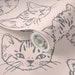Pink Cat Wallpaper Cat Stack Grey on Peach by - Etsy