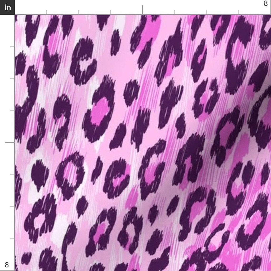 Pink Leopard Print Fabric Leopard Fur in Pink Colors by Ybt - Etsy