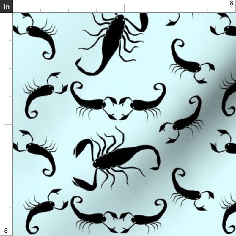 Light Blue Scorpion Fabric Scorpions by Eleventy-five - Etsy