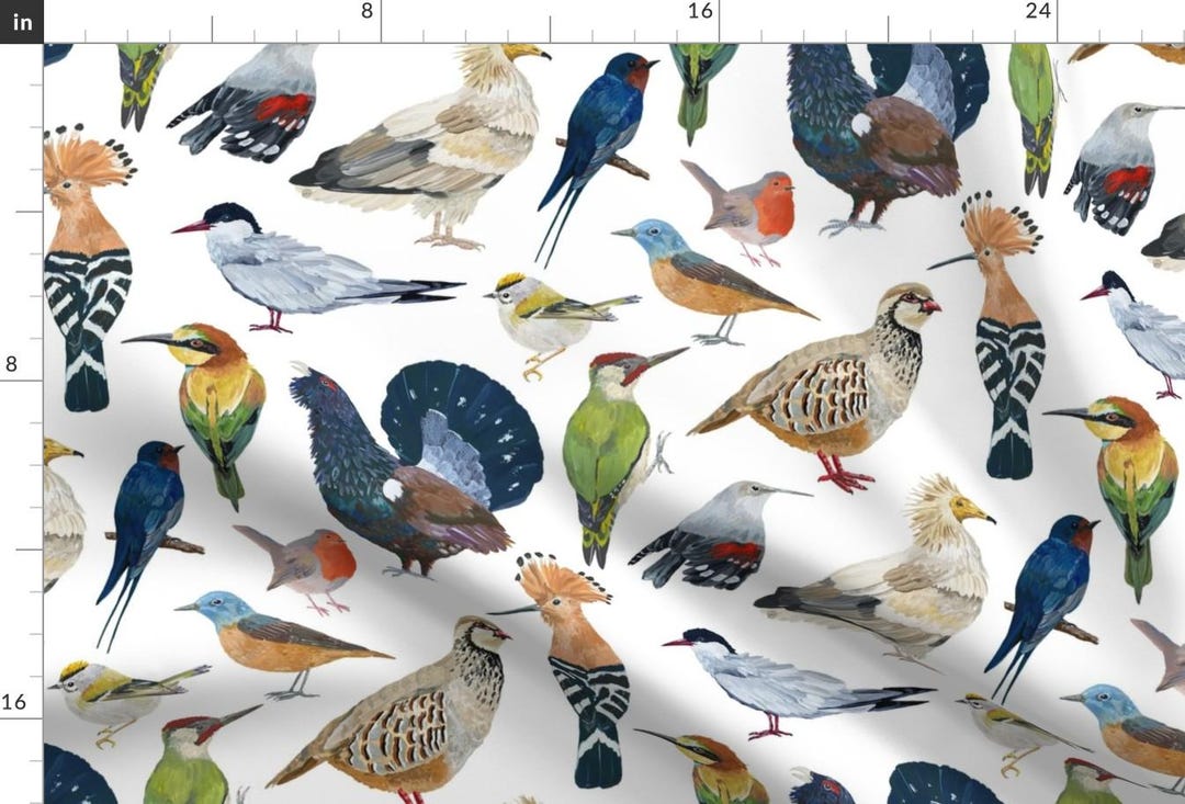 Bird Watching Fabric - Bird Watching by Dasbrooklyn - Woodpecker ...