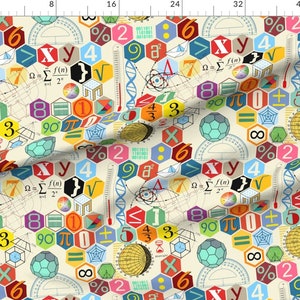Math Fabric Math in Color by Chicca Besso Mathematics Polygons DNA ...