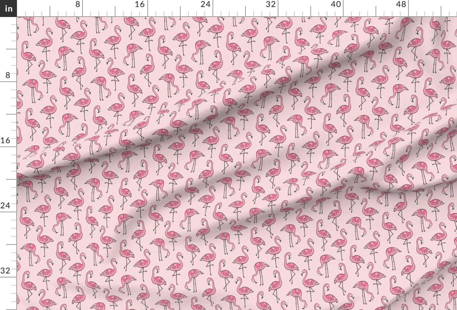 Flamingo Fabric - Flamingos in Pink by Caja Design - Flamingos Cotton ...