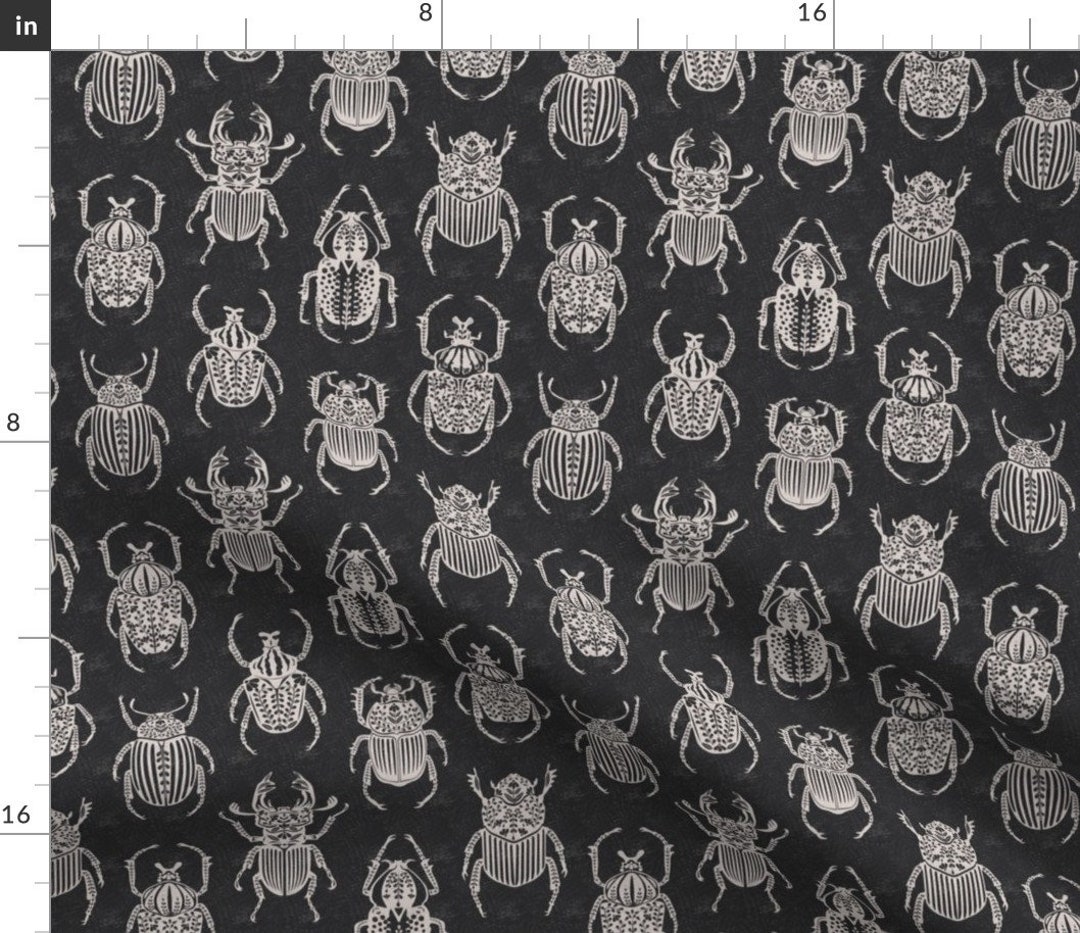 Beetle Fabric Dark Academia Beetles by Garabateo - Etsy