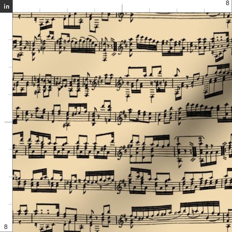 Music Fabric - Sheet Music // Tan by Thinlinetextiles - Sheet Music ...