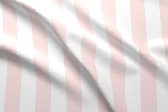 Light Pink Striped Fabric Blush Stripe White Dot By | Etsy
