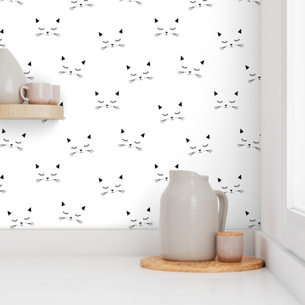 Cats Wallpaper Cats by Kimsa Cats Sleepy Eyes Nursery - Etsy