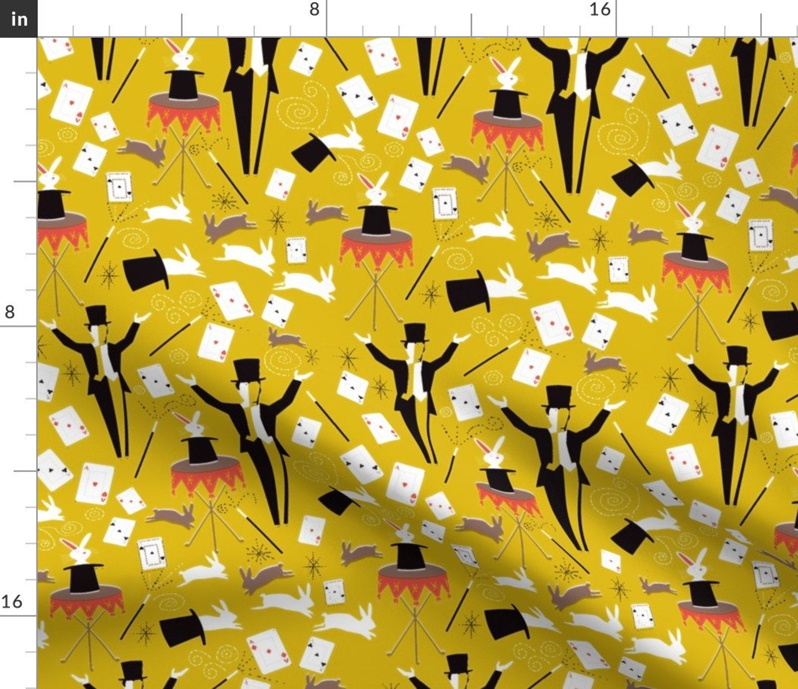 Retro Magic Fabric Retro Magic by Vinpauld Yellow Retro - Etsy