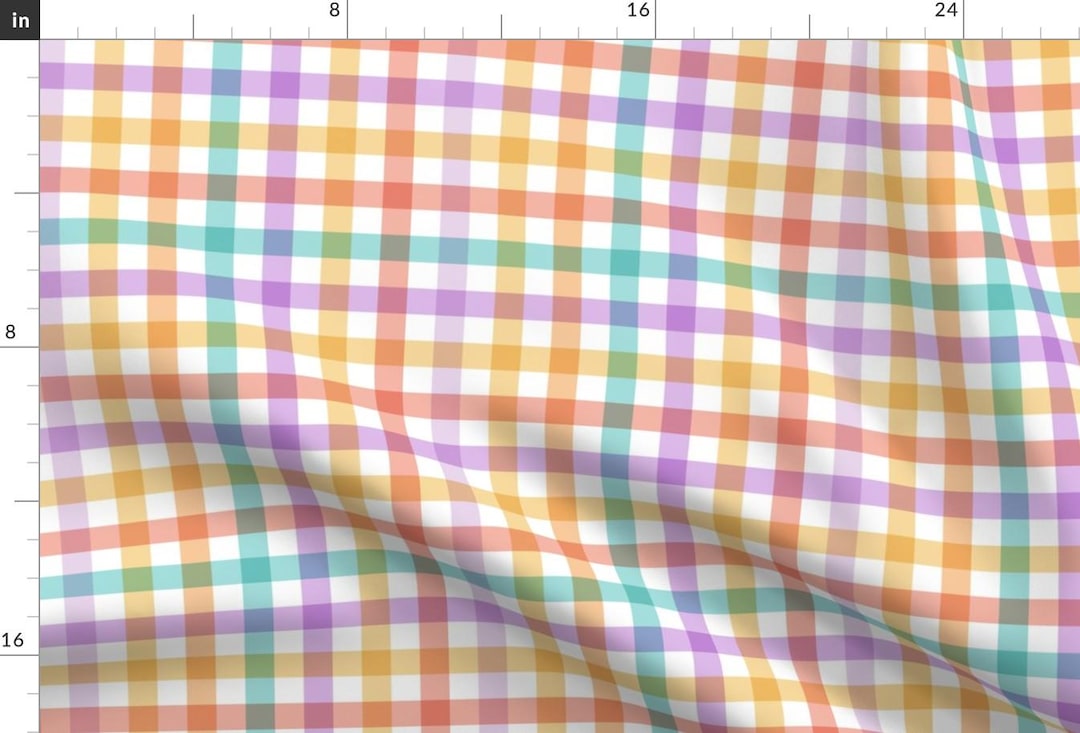Colorful Gingham Apparel Fabric - Cottage Gingham Check by Belavidesign ...