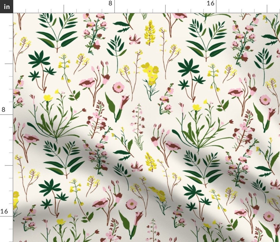 Wildflowers Fabric Wildflower Study Light by Holli Zollinger Boho ...