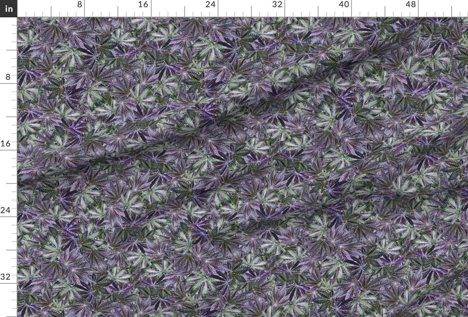 Marijuana Fabric - Purple Green Indica Leaf Shiny by Camomoto Weed Pot ...