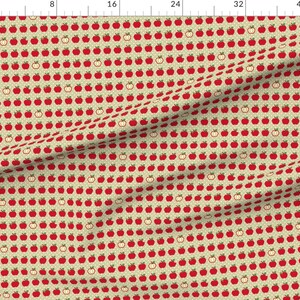 Apple Fabric Red Apples by Risarocksit Red Food Fruit Apple Worm Quilt ...