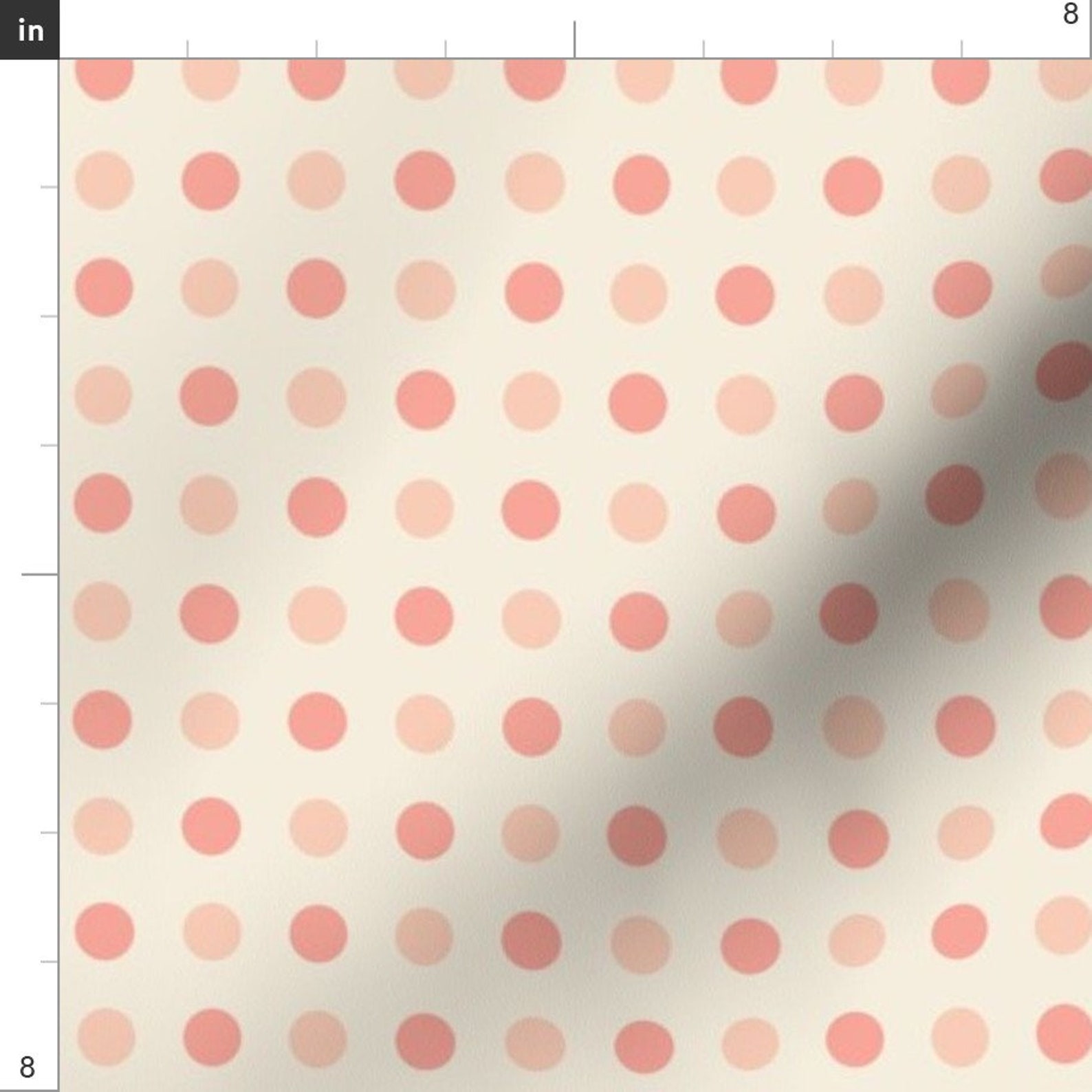 Peach Polka Dots Watercolor Fabric Peach and Pink Dots by - Etsy
