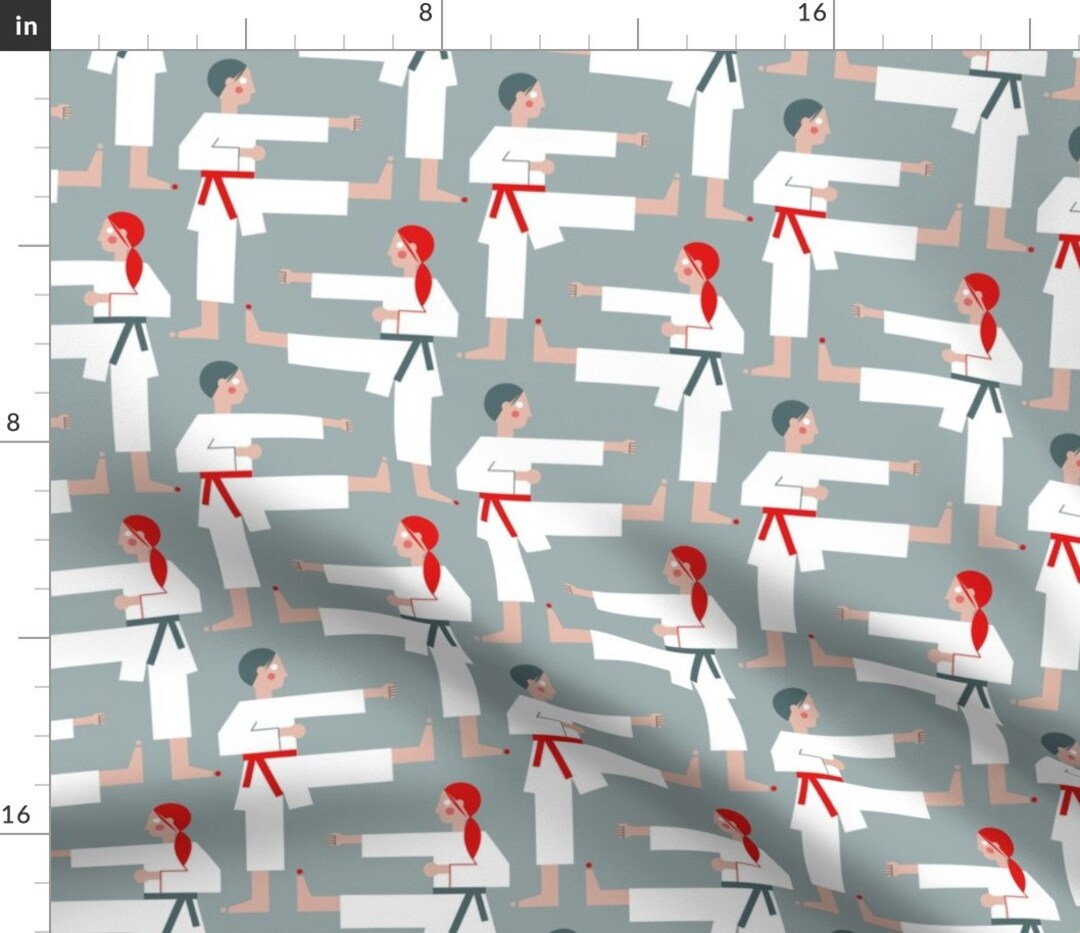 Gray Karate Fabric Karate Moves Kicks Gray by Dalightdesign Karate ...