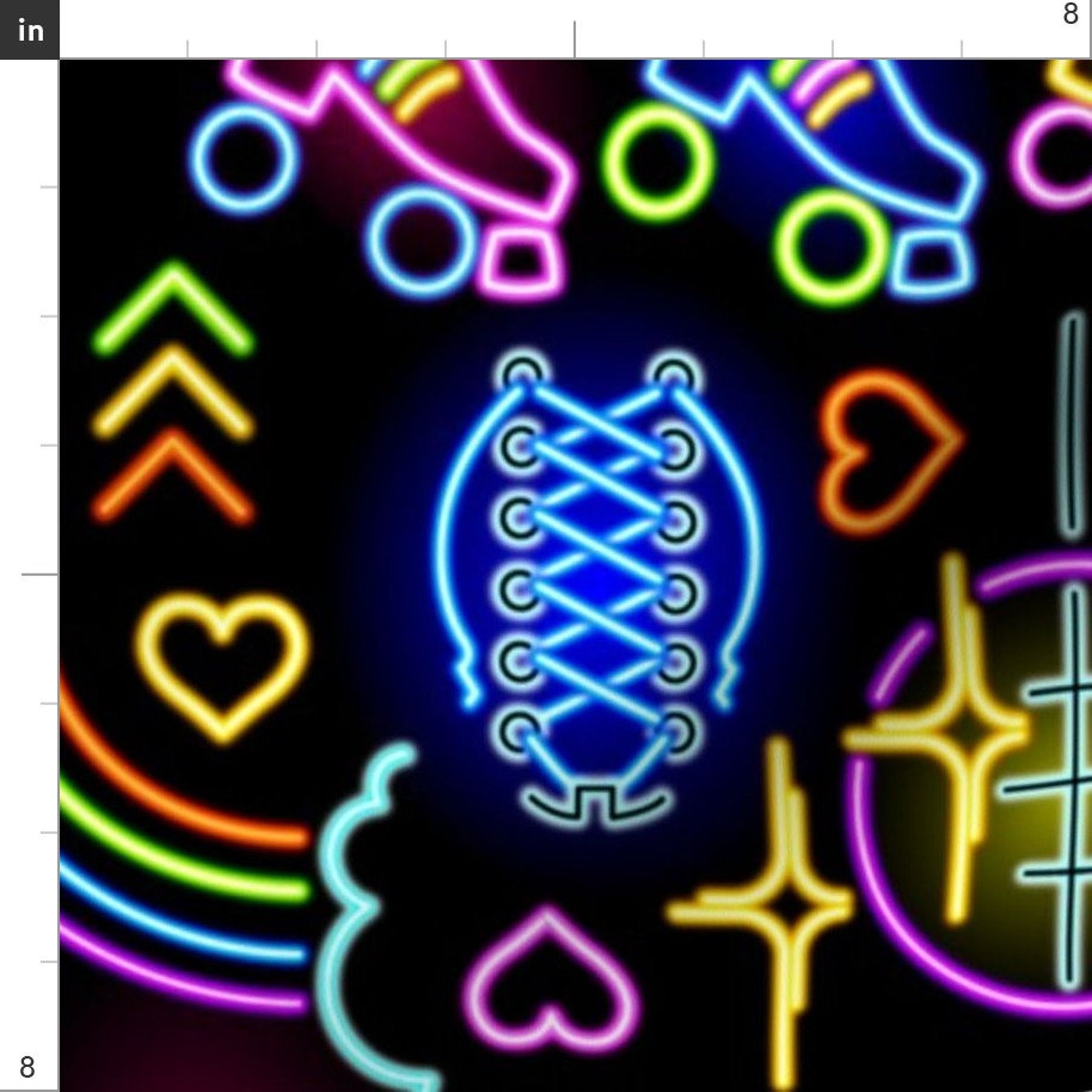 80 S Neon Lights Retro Fabric Neon Sign Roller Skate - Etsy