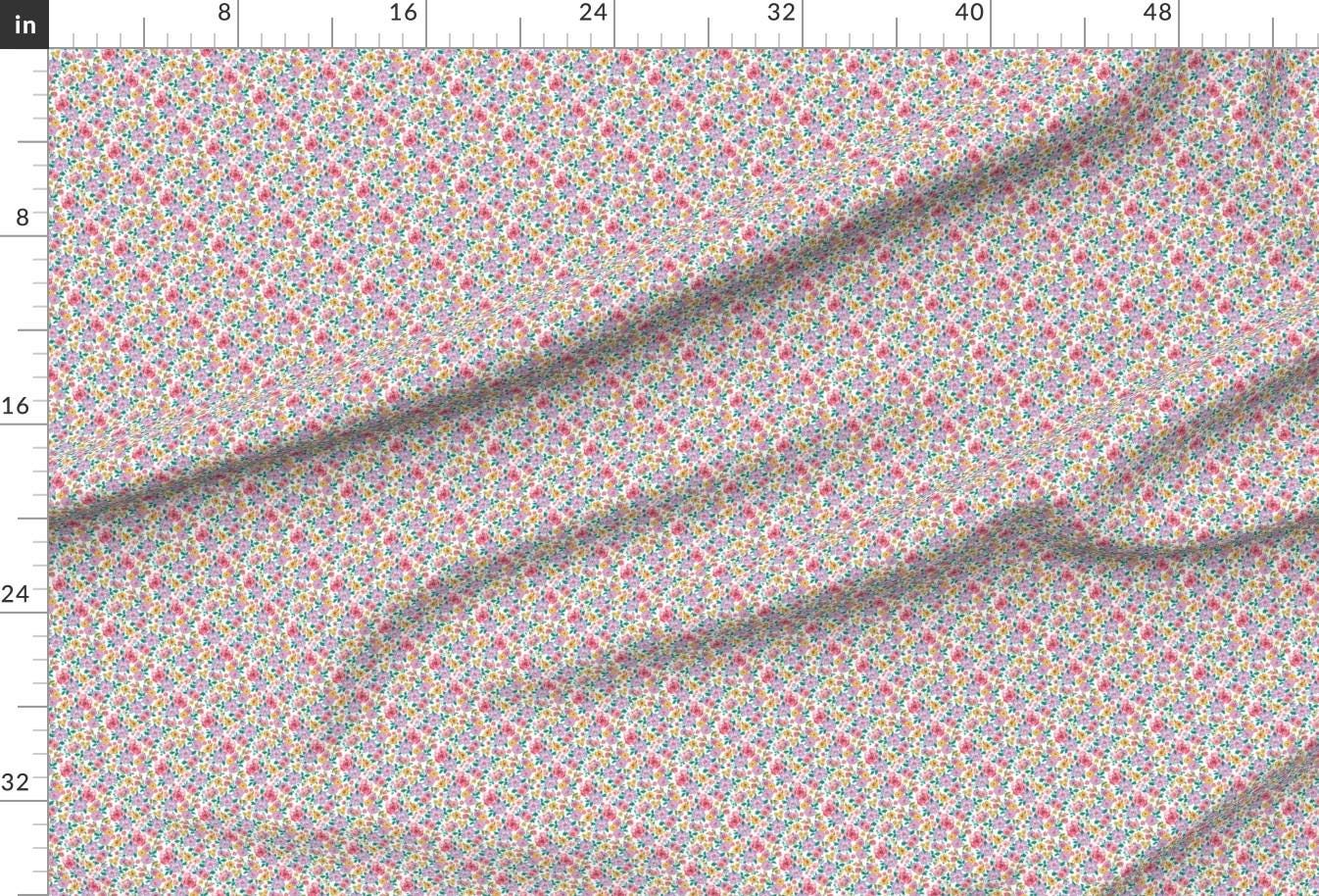 Ditsy Floral Fabric - Ditsy Flowers Floral Fall Pink Purple Tiny Small ...