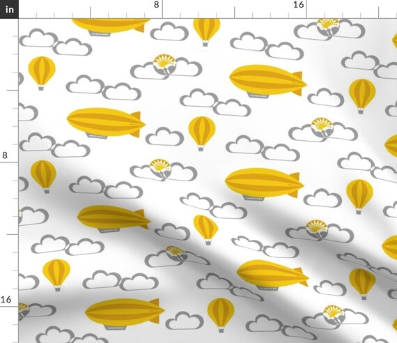 Yellow Zeppelin Fabric Yellow Zeppelin by Analinea Yellow | Etsy