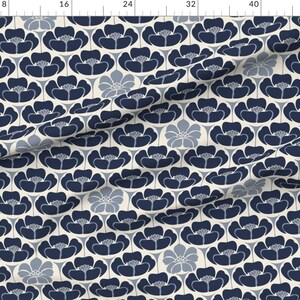 1920s Fabric - 1920s Floral - Indigo Blue by Fernlesliestudio - 1920s ...