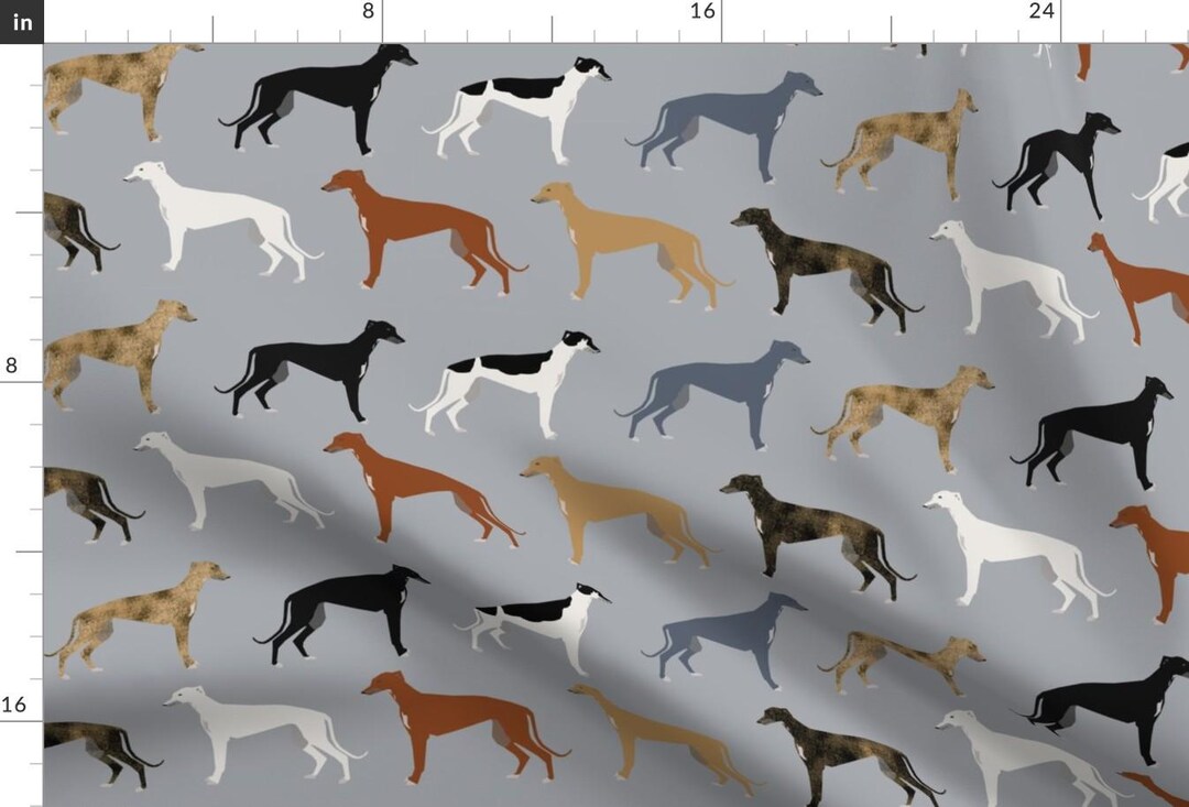 Greyhound Dog Fabric - Greyhounds Fabric Larger Version by Petfriendly ...