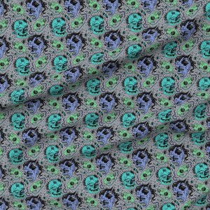 Zombie Fabric Zombie Grossness by Abbieuproot Zombie Gray Teal Worm ...