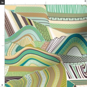 Geometric Earth Tones Fabric Geological Landscapes by Dearchickie ...