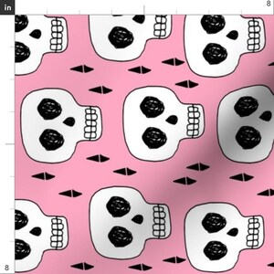 Skulls on Pink Fabric Skull // Skulls Pink Scary Halloween - Etsy