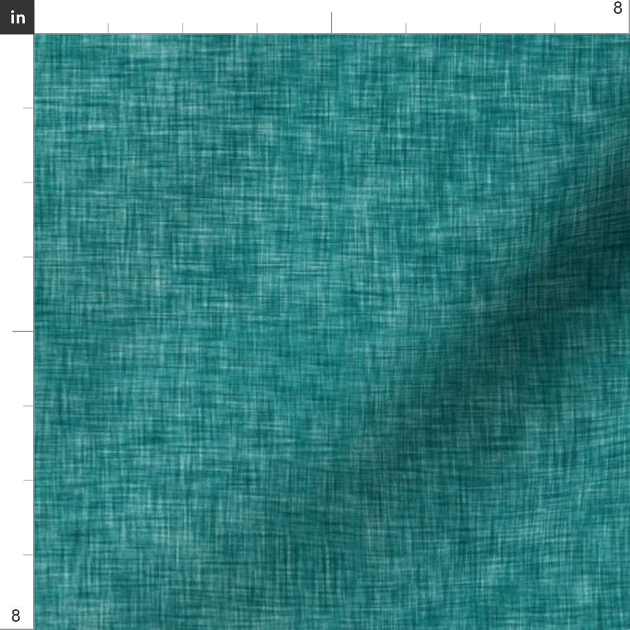 Solid Teal Heathered Texture Fabric Wintry Wood Solid Linen | Etsy